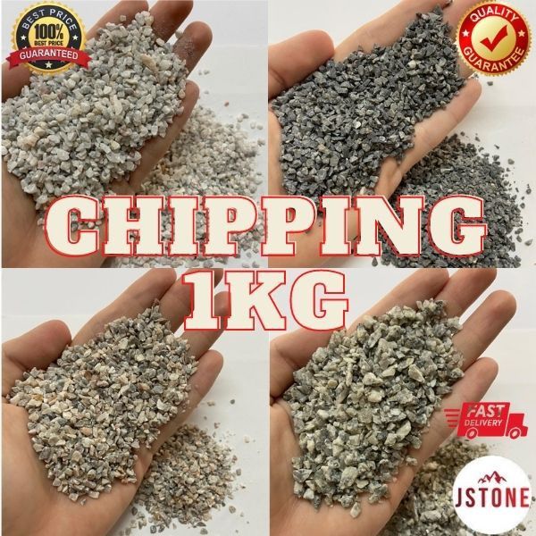 1KG Local Black/White Chipping Pebble Gardening Decor Stone | Batu ...