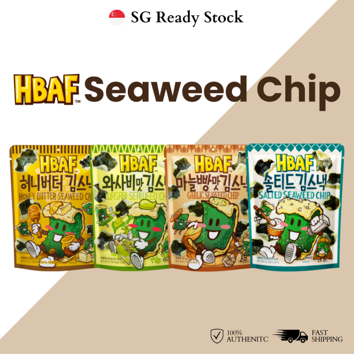 [SG Stock] HBAF Seaweed Chip 40g Honey Butter / Wasabi / Garlic Bread / Salted | Lazada Singapore