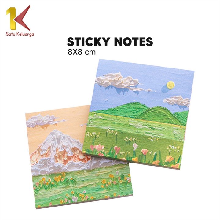 Satu Keluarga Memo Tempel Aesthetic A37 Sticky Notes Motif Alam Indah ...