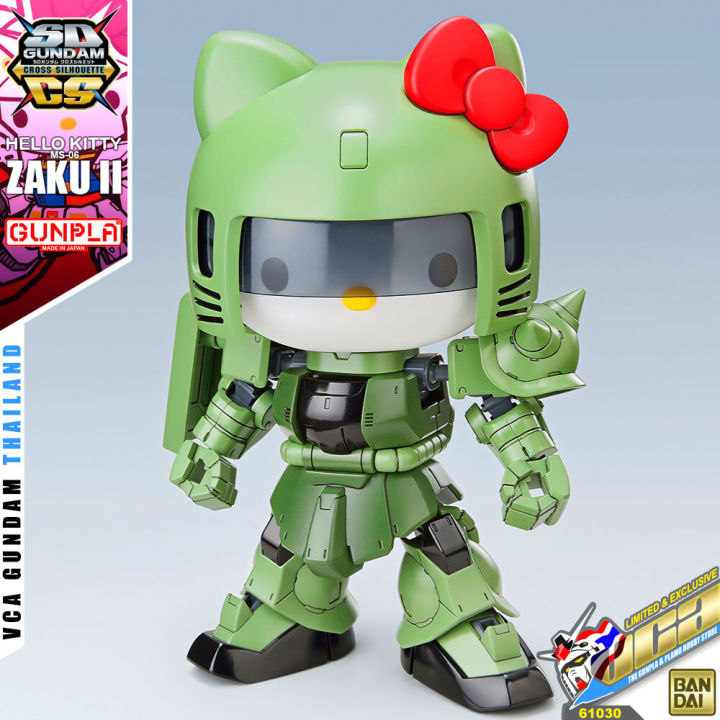 Bandai Gunpla Sd Cross Silhouette Sdcs Hello Kitty Ms 06 Zaku Ii โมเดล