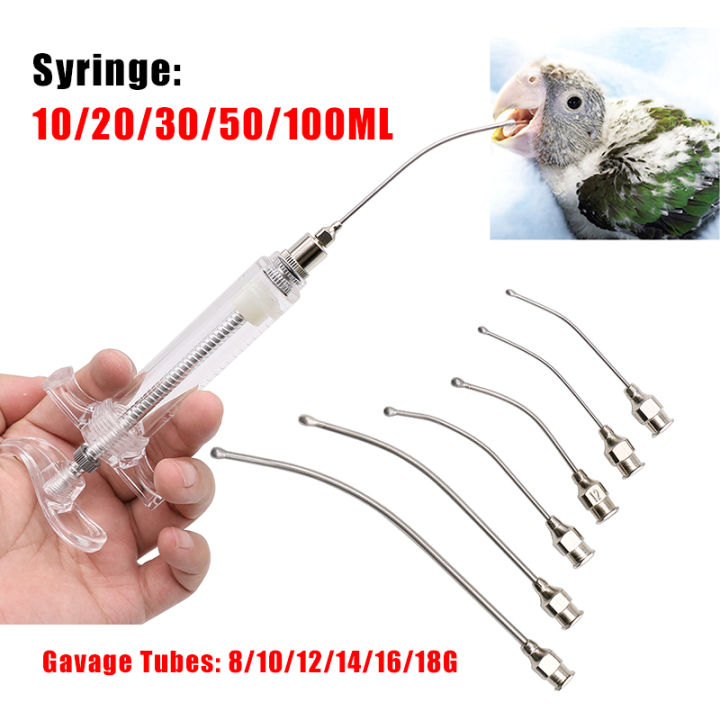 10/20/30/50ML Bird Handfeeding Syringe with Stainless Steel Feeding ...
