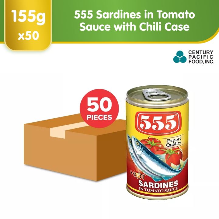 555 Sardines in Tomato Sauce with Chili 155g Pack of 50 | Lazada PH