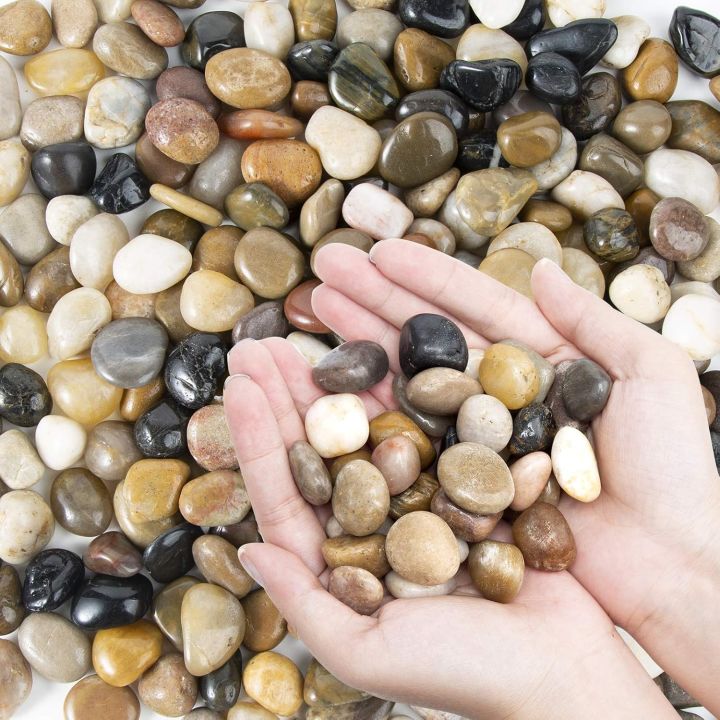 Pebbles Polished Gravel, Natural Polished Mixed Color Stones, Small ...