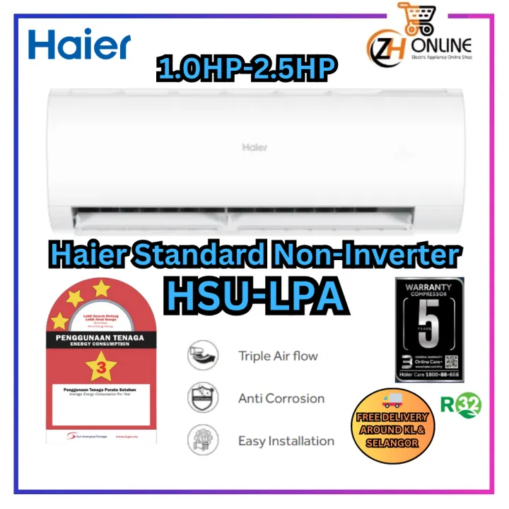 Haier 1.0HP-2.5HP Non-Inverter Aircond R32 Wall Mounted Air-conditioner ...