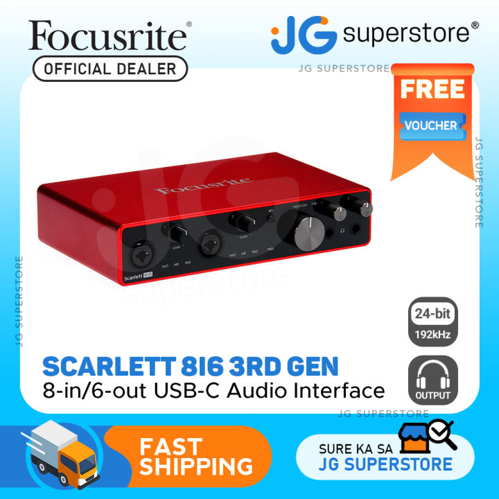 Focusrite Scarlett 8i6 3rd Gen USB Type-C Audio Interface with 2 Mic ...