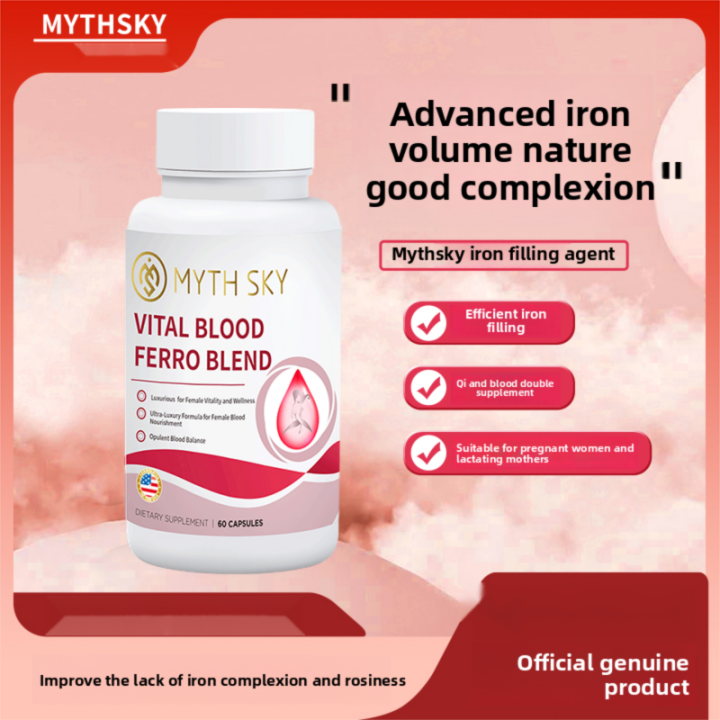 Mythsky Iron Supplement Capsules - Anemia Relief, High Potency Iron, 60 ...