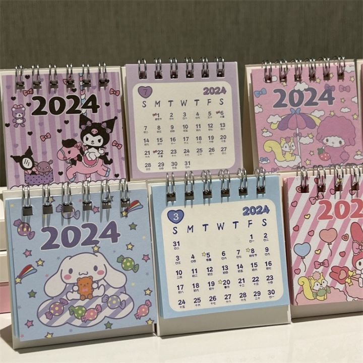 2024 New Japan Sanrio Mini Desktop Calendar Ins Cute Cartoon Sanrio ...