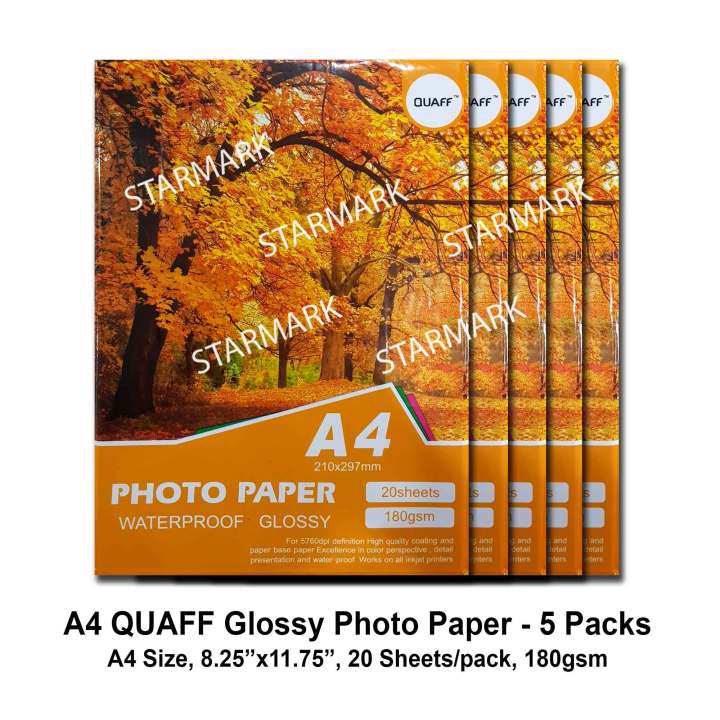 5 Packs Quaff Glossy Photo Paper Papers A4 Photopaper Photopapers - 8 ...