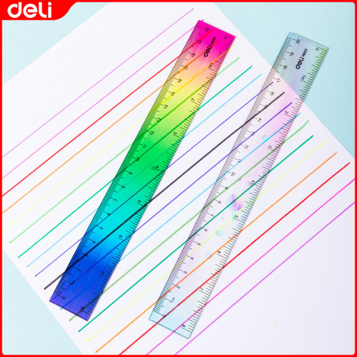 Deli 20CM Ruler Metric And Inch Graduation Durable PS Material School ...