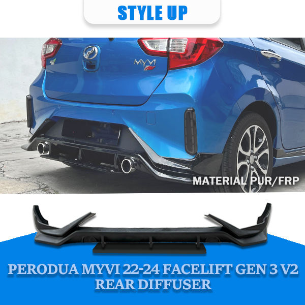 PERODUA MYVI 2022-2024 FACELIFT GEN 3 V2 REAR DIFFUSER WITH BOARD ...