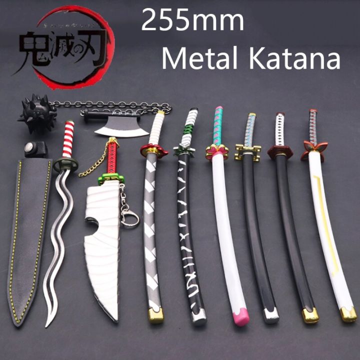 [Best A] 255mm Demon Slayer Metal Katana Sword Tanjirou Anime Real ...