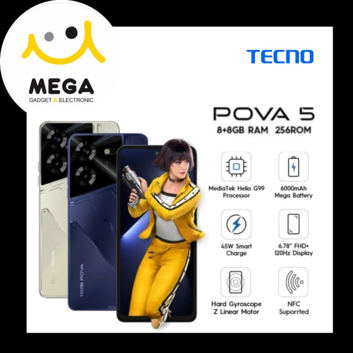 Tecno Pova 5 8GB + 256GB Garansi Resmi Tecno Indonesia | Lazada Indonesia