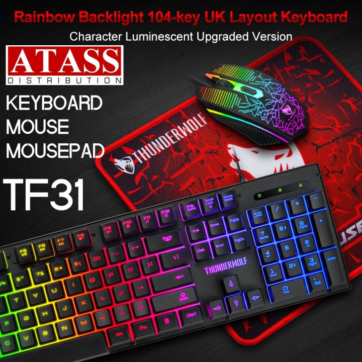 T-WOLF TF31 3 In 1 Gaming Combo Set - Mouse + Keyboard + Gaming Mouse ...