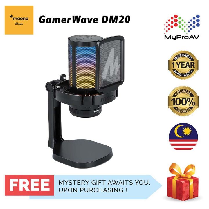 MAONO GamerWave DGM20 Condenser USB Gaming RGB Microphone | Noise ...
