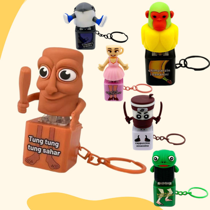 Tung tung tung Sahur 9 types of audio voice keychains creative stress ...