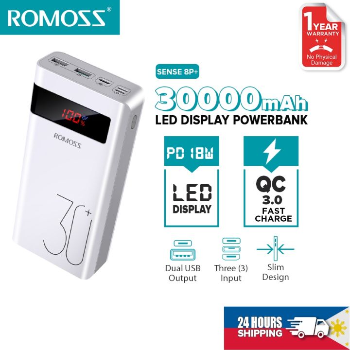 Romoss Sense 8P Plus Sense 8PF 30000mAh Powerbank 22.5W Fast Charge ...