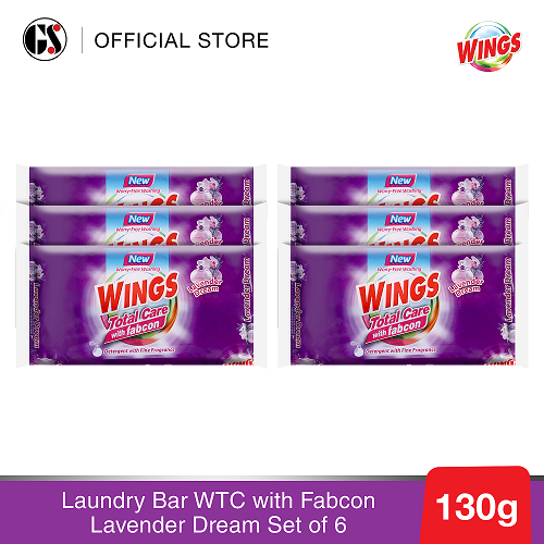 Wings Total Care with Fabcon Lavender Dream Laundry Bar Detergent 130g ...