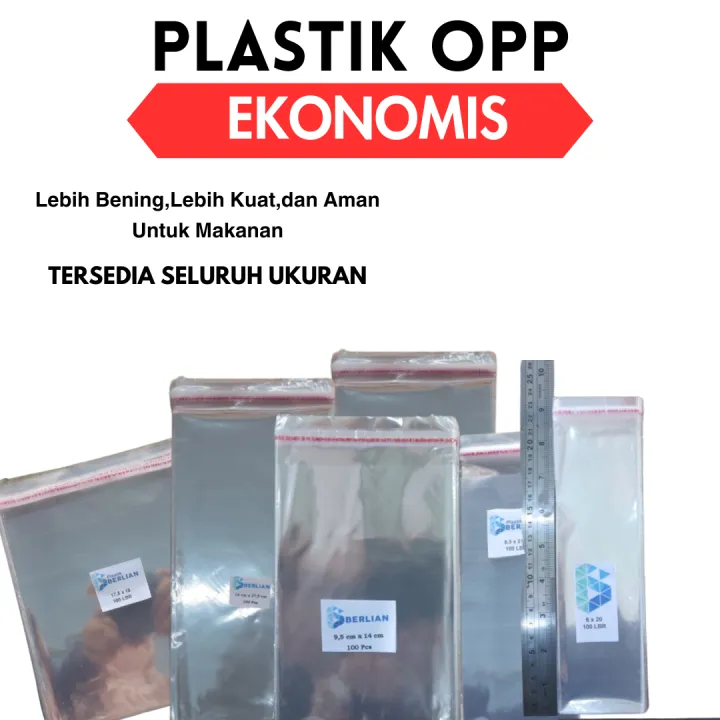 (100 LEMBAR) Plastik OPP Seal 11,5x20 Cm Tebal 02 / Plastik Opp ...