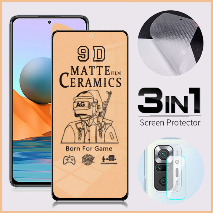3-In-1 Full Ceramic Matte Tempered Glass Camera Back Screen Sticker for ...