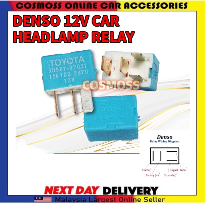 DENSO 12V CAR 4 PIN HEADLAMP HEADLIGHT RELAY FOR PROTON TOYOTA HONDA ...