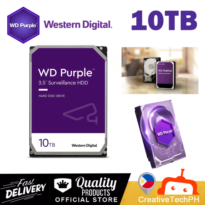 Western Digital 10TB Purple (WD101PURP), SATA Rotational Speed - 7200 ...