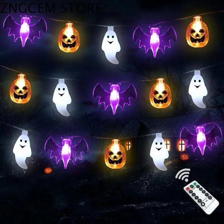 ZNGCEM Battery Operated Halloween String Lights 30 LED 20 Feet Pumpkin ...