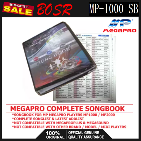 Updated Songbook For MP Megapro MP1000 MP1000pro Danaya MP2000 ...