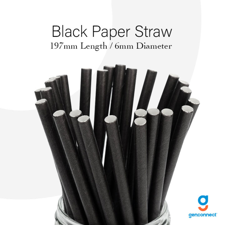 Black White Paper Straw SOY INK straws food grade bio-degradable ...