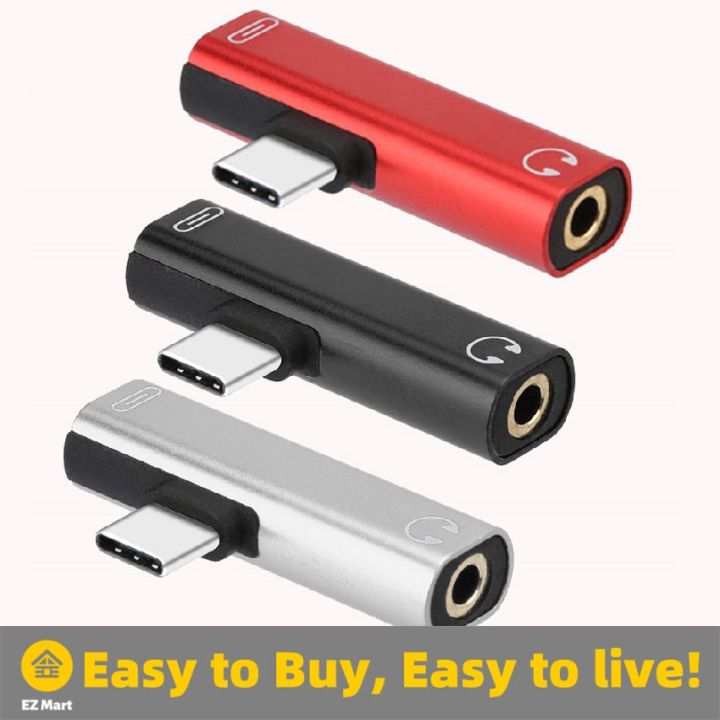 【Fast Shipping】 2 in 1 Splitter Audio Adapter Charging Connector Type C ...