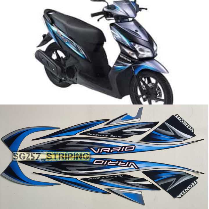 STIKER STRIPING LIS POLET BODY MOTOR HONDA VARIO CW 110 2012 HITAM BIRU STANDAR | Lazada Indonesia