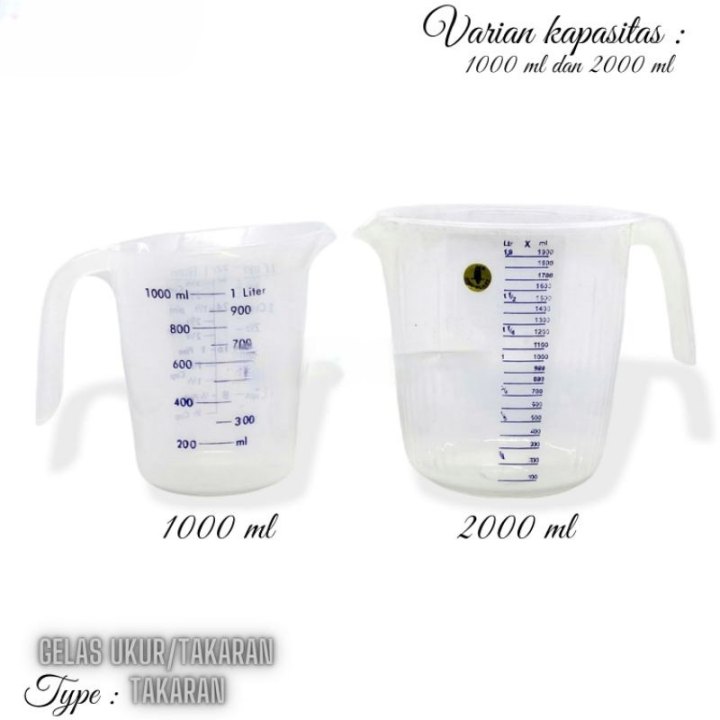 HLD Gelas Ukur Plastik Takar 1000 2000 ml | Lazada Indonesia