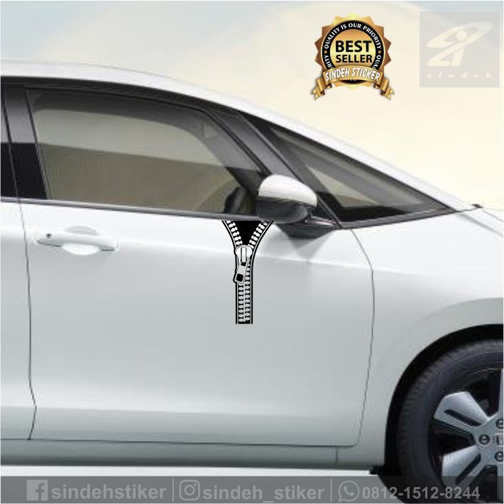 cutting sticker mobil zipper resleting 30cm stiker mobil lucu unik ...