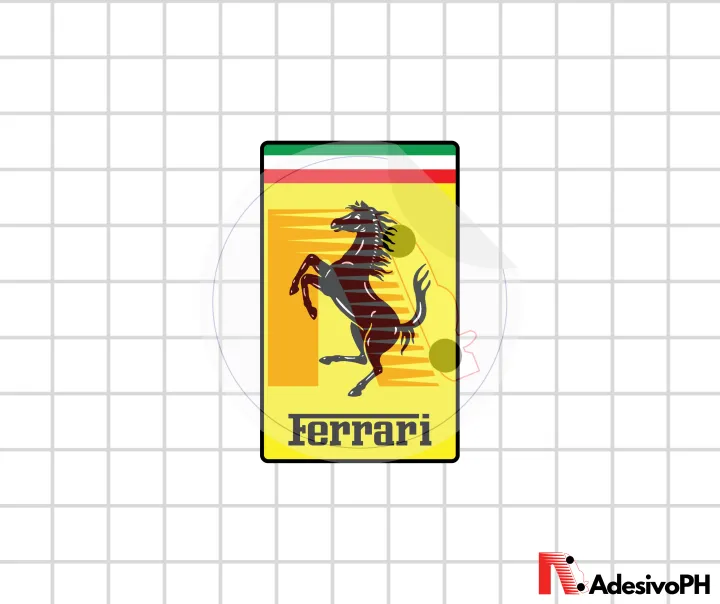 Ferrari Logo (Rectangle) Sticker / MATTE / Waterproof / Scratchproof ...