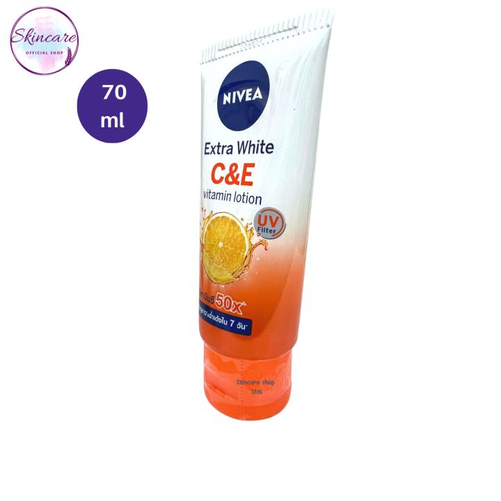 นีเวีย โลชั่นบำรุงผิวกาย เอ็กซ์ตร้า ไวท์ ซี แอนด์ อี วิตามิน 70/180 มล. NIVEA Extra Bright C and ...