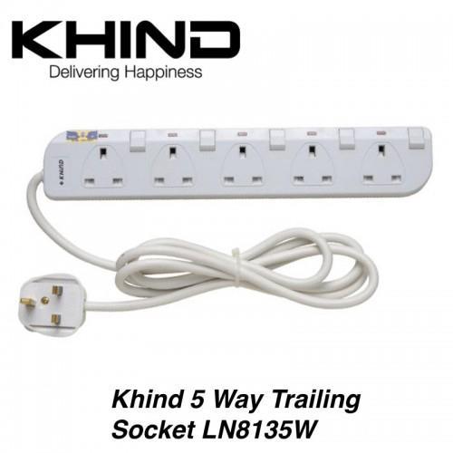 Khind 5 Way / Gang Trailing Socket ( Extension Cord ) LN8135W | Lazada