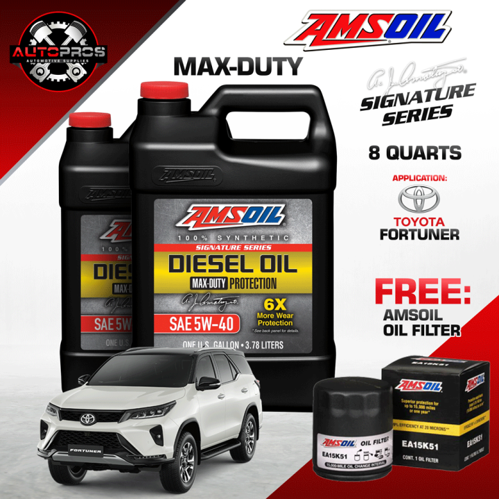AMSOIL 5W-40 Signature Series Max-Duty 100% Synthetic Diesel Oil 8 ...