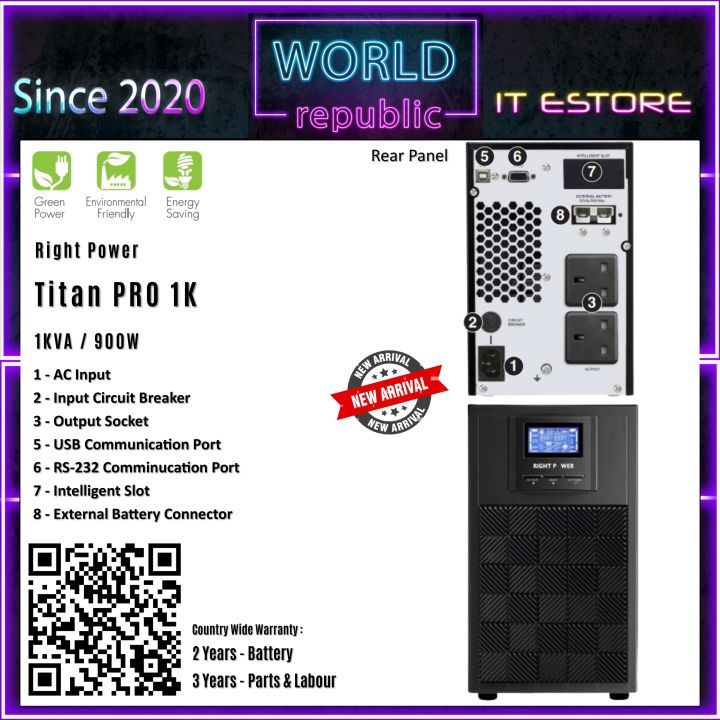 Right Power Titan PRO 1K / 900W UPS - TitanPro1k - Output Power Factor ...