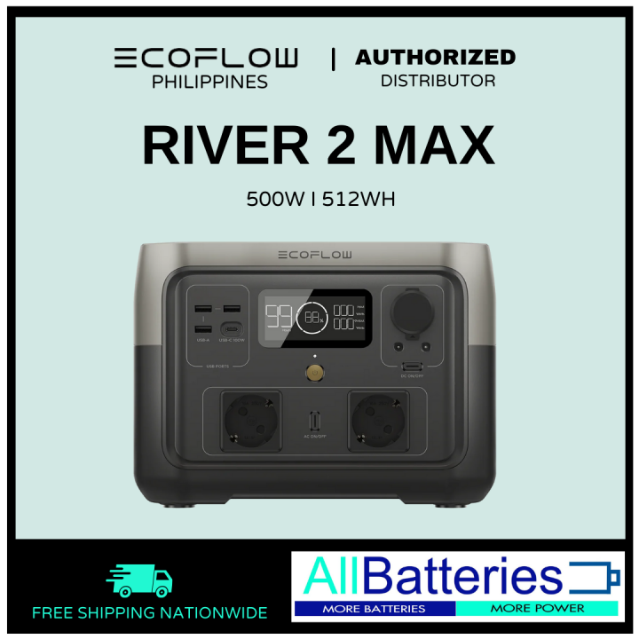 ECOFLOW RIVER 2 MAX 220V Portable Power Station 512Wh with LiFePO4 ...