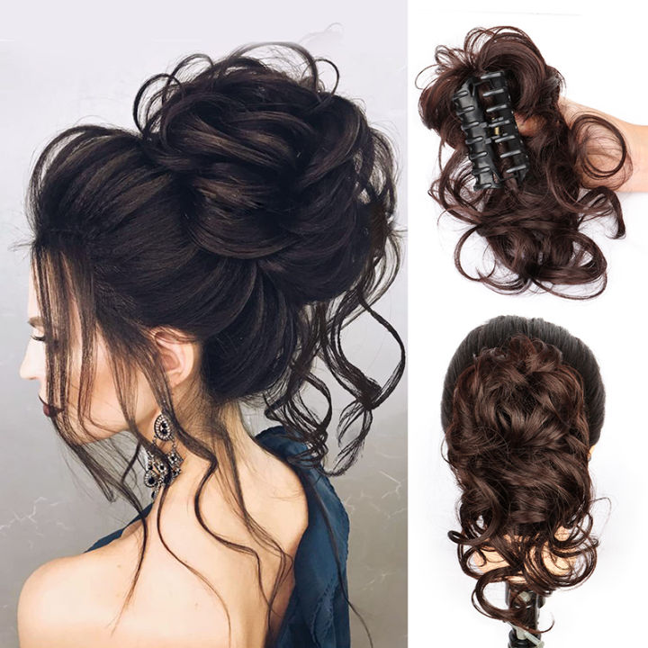 Synthetic Claw Chignon Curly Hair Bands Messy Bun Wig for Women Natural ...