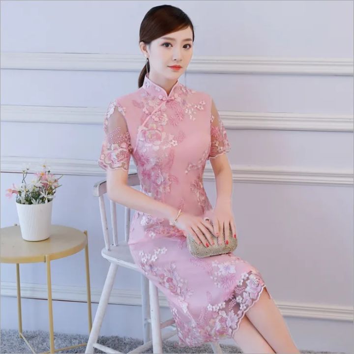 9Sbird Formal Evening Cheongsam For Women Chinese Elegant Dinner Lace ...