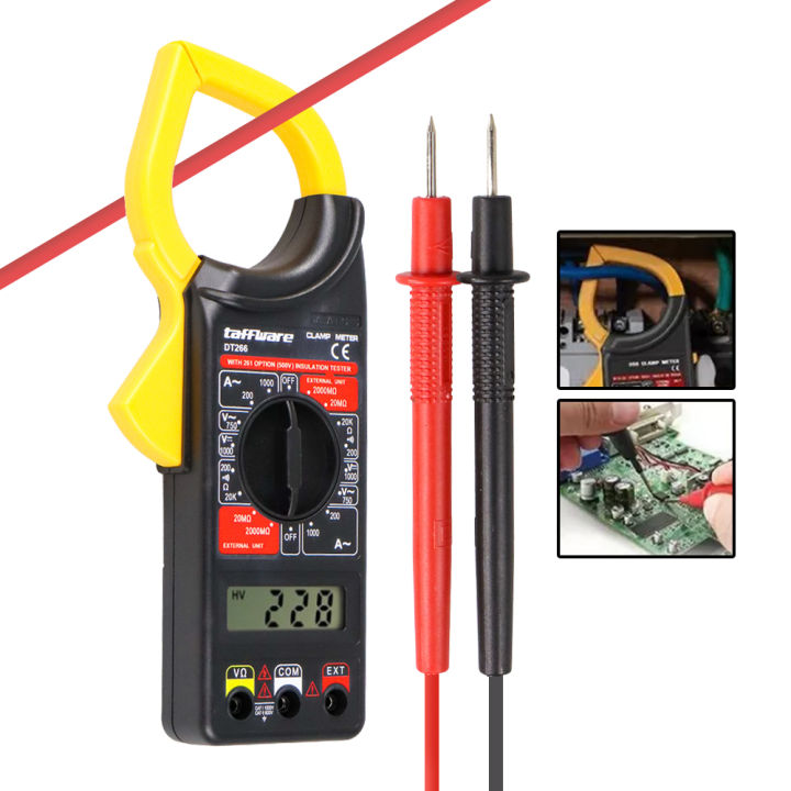 Taffware Digital Clamp Multimeter Tang Ampere - DT266 / Multimeter ...