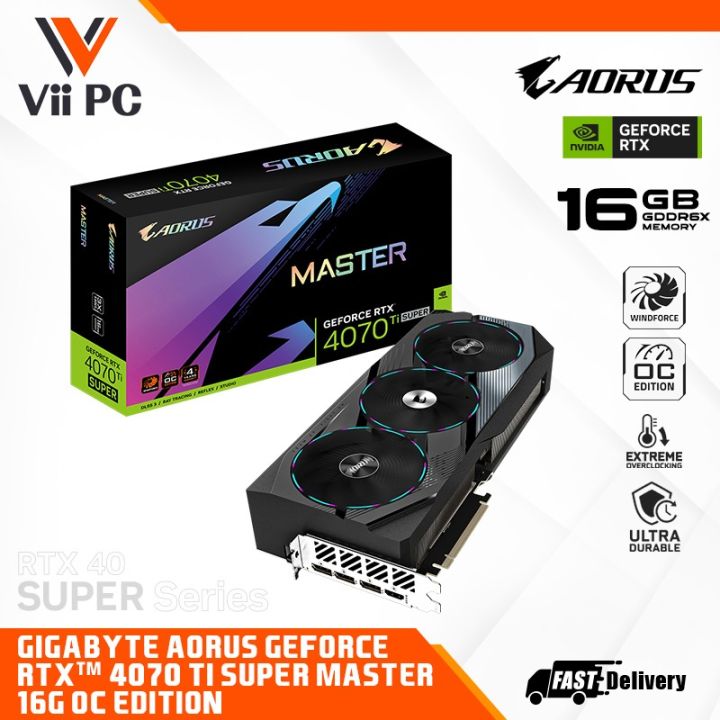 GIGABYTE AORUS GeForce RTX™ 4070 Ti SUPER/RTX4070 Ti SUPER/RTX 4070Ti SUPER MASTER 16GB GDDR6X ...