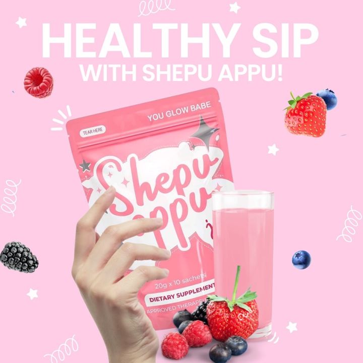 Shepu Appu Juice Slimming Drink Skin Whitening Mixed Berries Flavor 10 ...