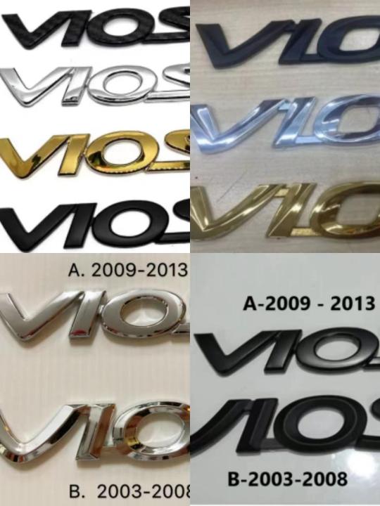 Toyota vios 2003 to 2023 Chrome Black Carbon Gold Emblem LOGO | Lazada