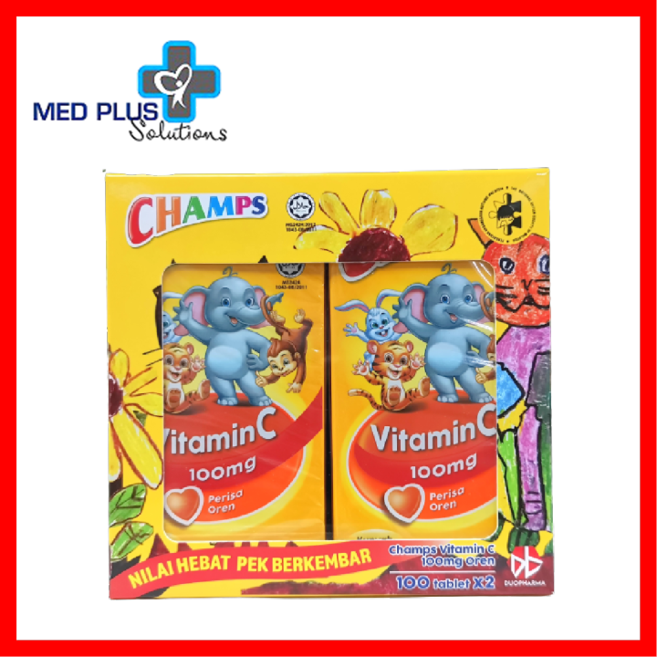 Champs Vitamin C 100mg Orange Flavour Chewable Tablet (EXP:6/2025 ...