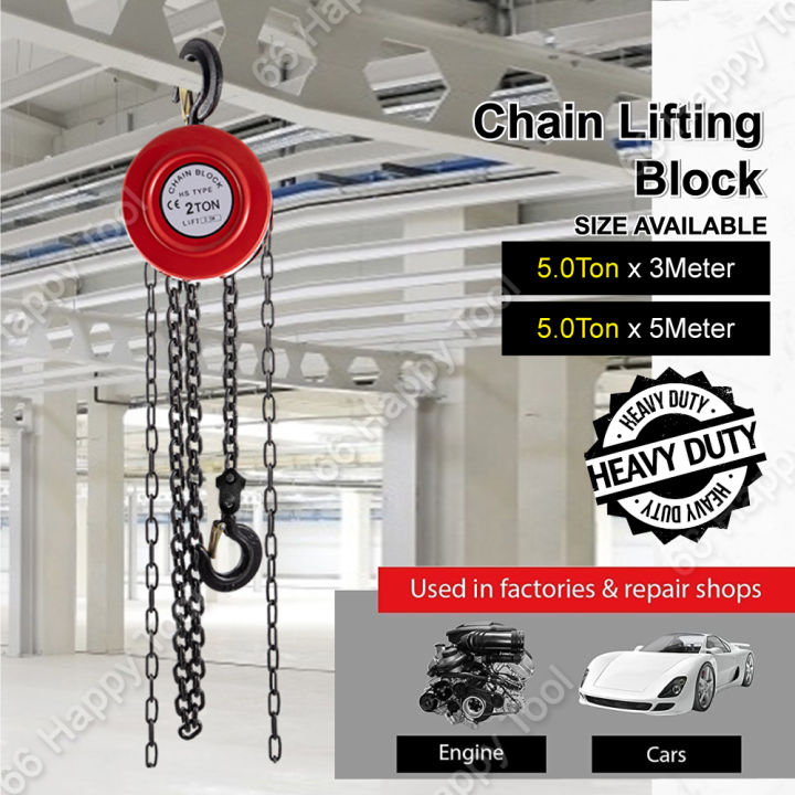 (5Ton) Heavy Duty Chain Block Lifting HS-Type 3M 5Meter Chain Hoist ...