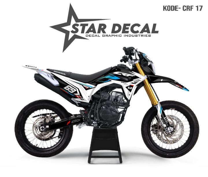 STAR DECAL | Decal CRF Full Body | Sticker CRF Full Body | Hitam Putih ...