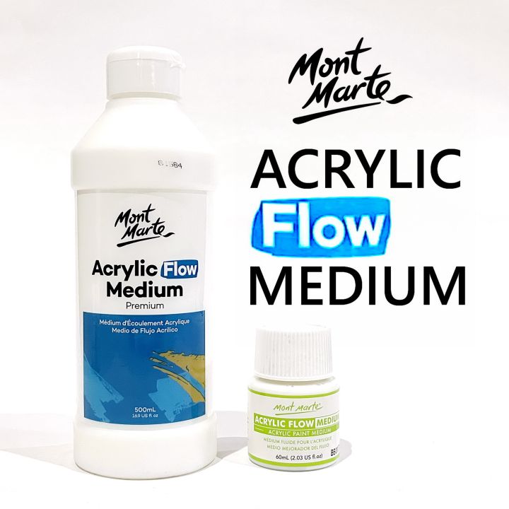 MONT MARTE Premium Acrylic Flow Medium 60ml (2.03oz) OR 500ml (16.9 fl ...