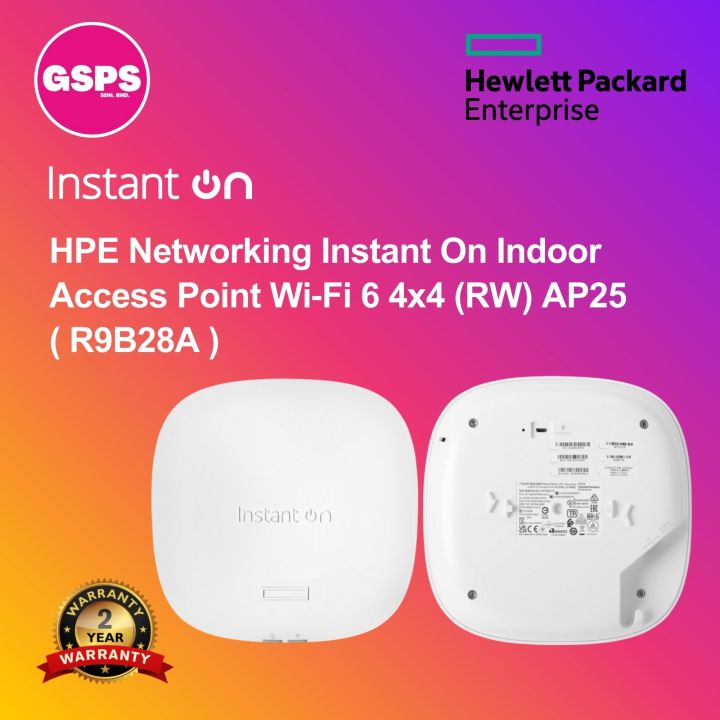 HPE Networking Instant On Indoor Access Point Wi‑Fi 6 4x4 (RW) AP25 ...