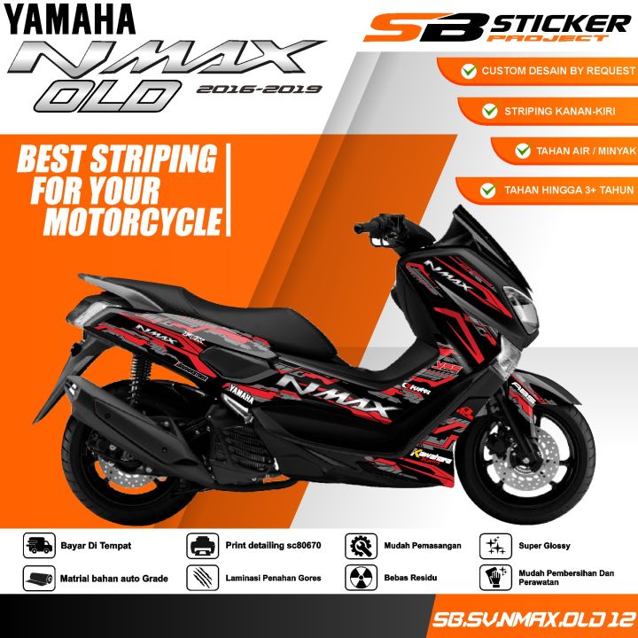 STRIPING NMAX OLD - STRIPING DECAL EMBLEMS HOLOGRAM YAMAHA NMAX OLD ...